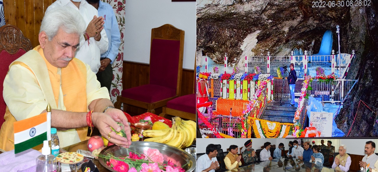 LG Sinha performs Puja of Baba Barfani, prays for peace, happiness and ...