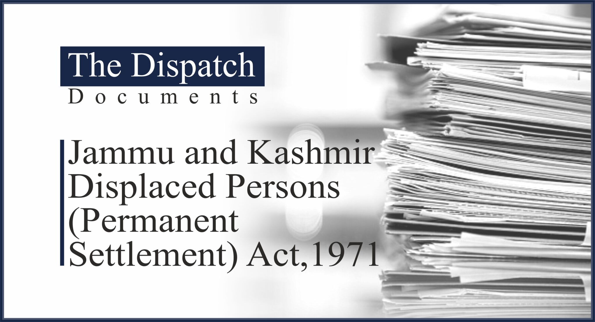 Document: The Jammu and Kashmir Displaced Persons (Permanent Settlement ...