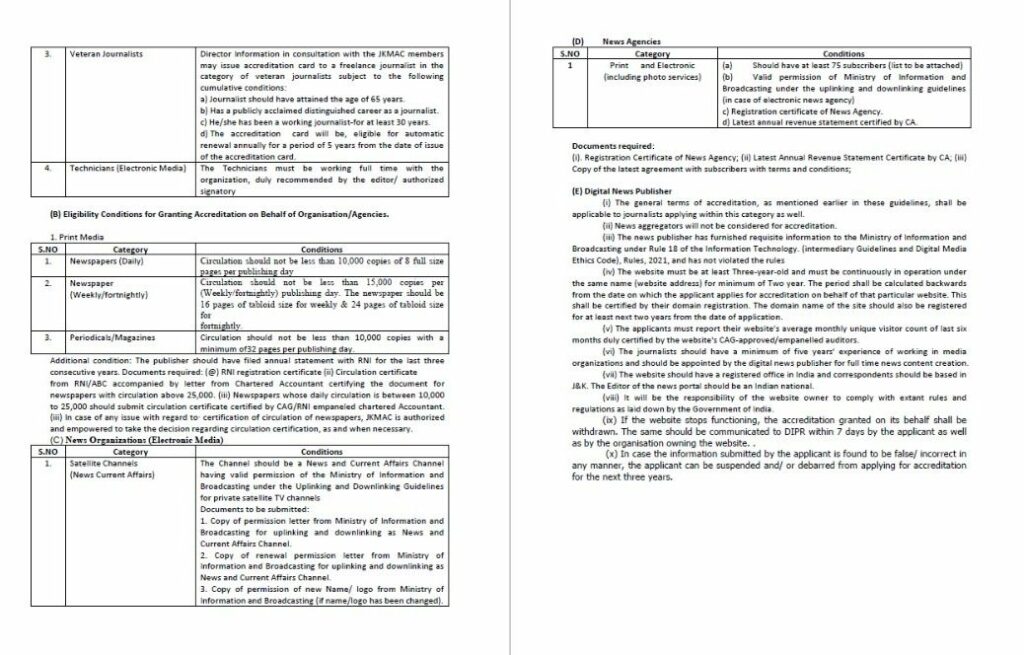 Scribes find journalist accreditation checklist too long, ask J&K Govt ...