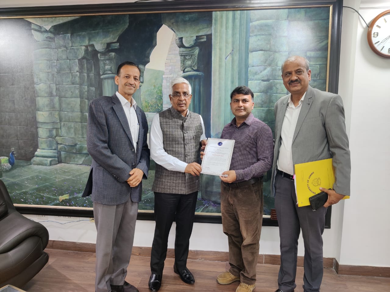 Vice Chancellor JU felicitated Dr Jatinder Manhas for his outstanding ...