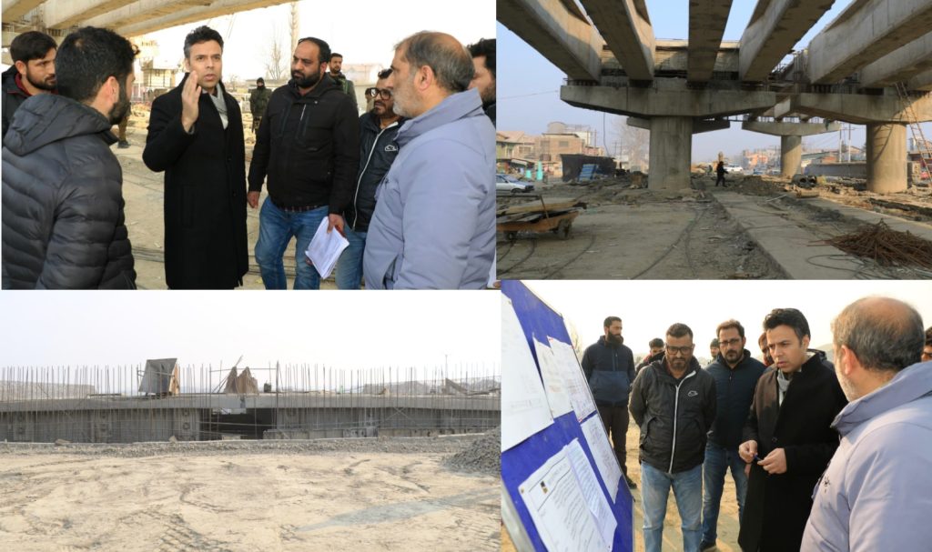 DC Srinagar inspects progress of construction works on Flyovers at ...