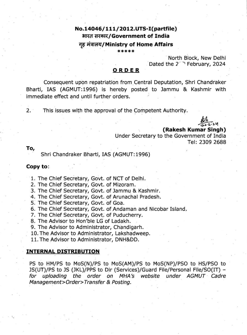 Centre posts IAS, IPS in J&K – The Dispatch